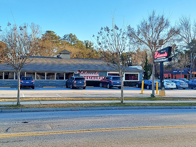 The unassuming exterior of The Colonnade has been beckoning Atlanta's hungry souls for decades, proving that culinary treasures don't always hide behind flashy facades.