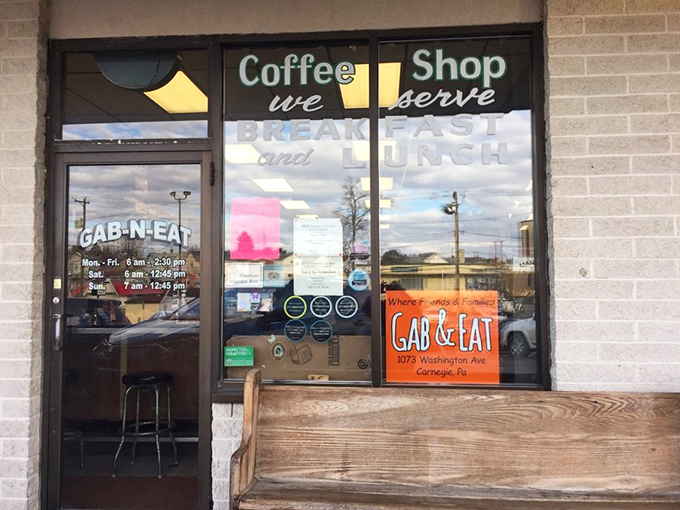 The unassuming strip mall exterior of Gab & Eat might fool you, but locals know this modest storefront houses breakfast magic worth the drive.
