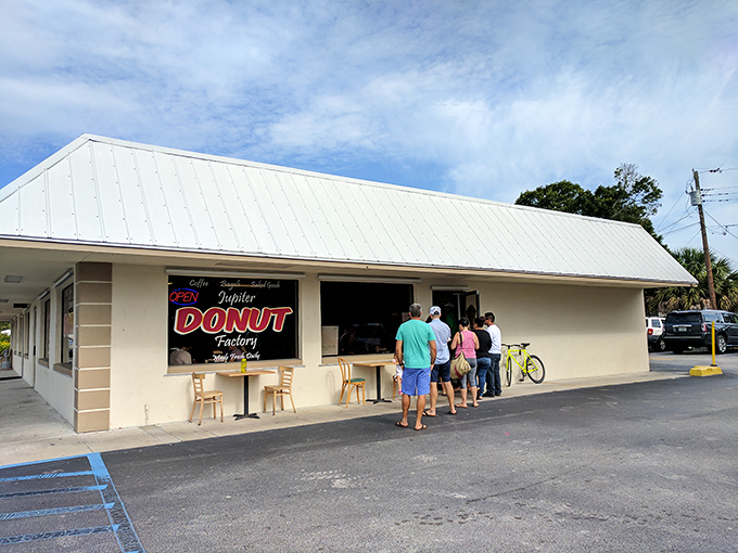 The unassuming exterior of Jupiter Donuts belies the sugary magic happening inside. Like all great food destinations, it's not about the facade.