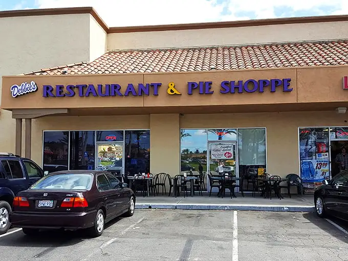 The purple lettering says it all – this isn't just a restaurant, it's a pie sanctuary where calories fear to tread and diet plans go to die.
