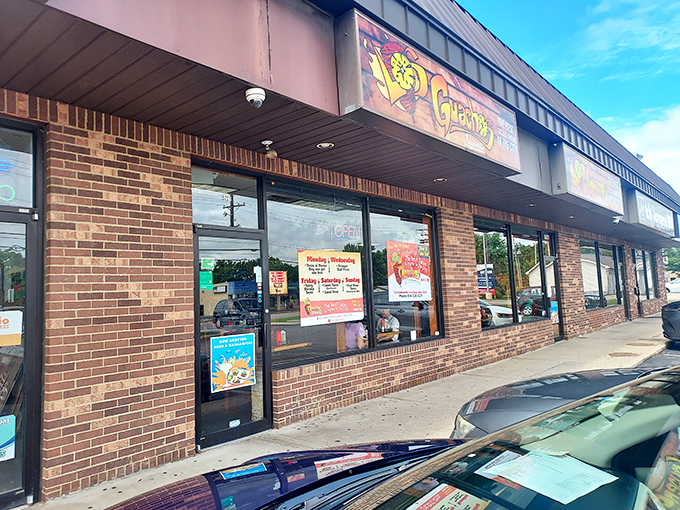 The unassuming storefront promises "THE BEST TACO AL PASTOR IN THE CITY!" — a bold claim that Los Guachos actually manages to back up.