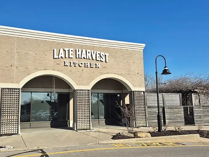 The unassuming brick exterior of Late Harvest Kitchen belies the culinary treasures waiting inside. Like finding a Michelin star in a strip mall.