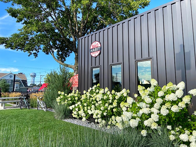 The bold red facade of Bad Habit Brewing stands out like a beacon for thirsty travelers. Minnesota's craft beer scene just got more interesting.
