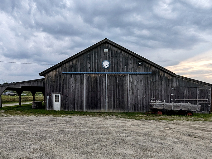 The weathered barn exterior isn't just Instagram-worthy—it's a promise of authenticity. New Hampshire's rolling hills provide the perfect backdrop for this farmstead treasure.