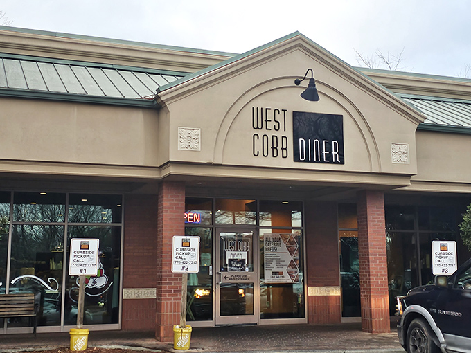 The welcoming facade of West Cobb Diner beckons hungry travelers with its understated charm. This Marietta gem proves that extraordinary food often hides in plain sight.