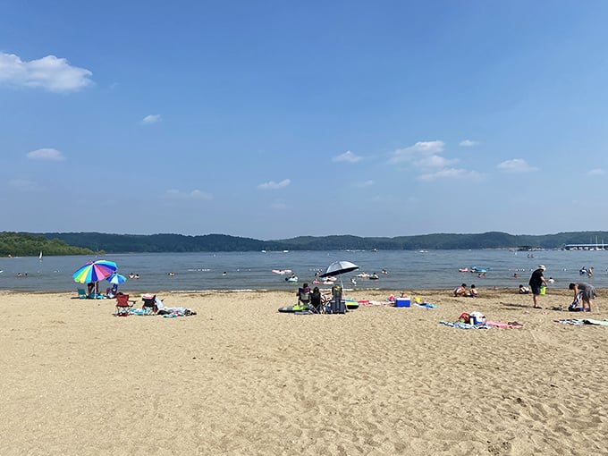 The ultimate Midwest beach experience without the coastal price tag—where Indiana's golden sand meets blue water under an even bluer sky.