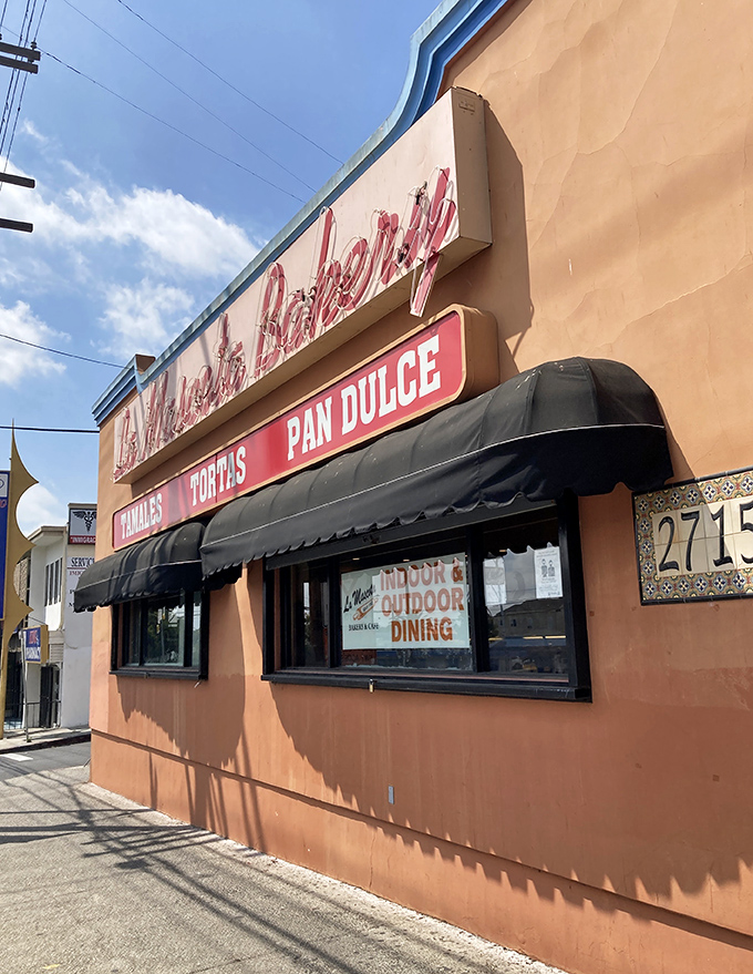 The salmon-colored façade of La Mascota stands like a beacon of deliciousness on Whittier Boulevard, promising carb-laden treasures within.