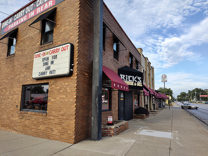 The unassuming exterior of Rick's Smokehouse doesn't need fancy frills – those smokers out front tell you everything you need to know about their priorities.