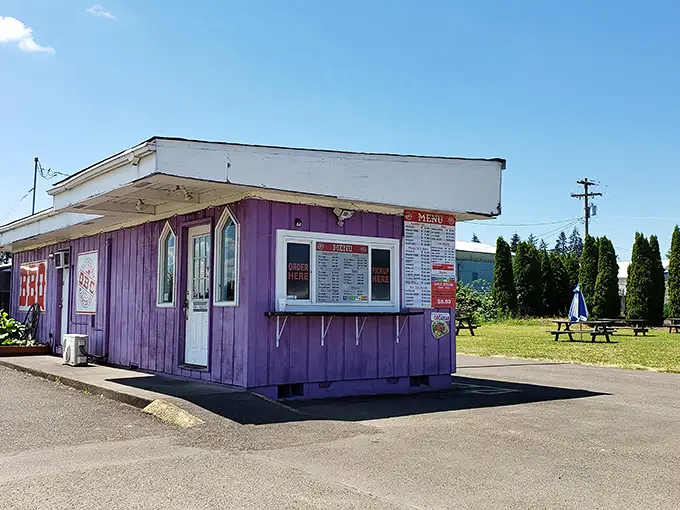 The purple palace of pork! Oregon Barbecue Company's humble exterior belies the smoky treasures waiting inside this Albany landmark.