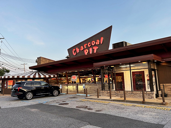 The iconic A-frame roof and glowing red sign have welcomed hungry Delawareans for generations. Some architectural styles never go out of fashion.