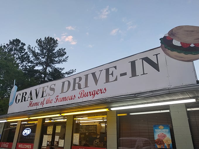 The blue sign says it all: "Perry's World Famous Burgers!" Not just a claim—it's a promise that's been deliciously kept since 1949.
