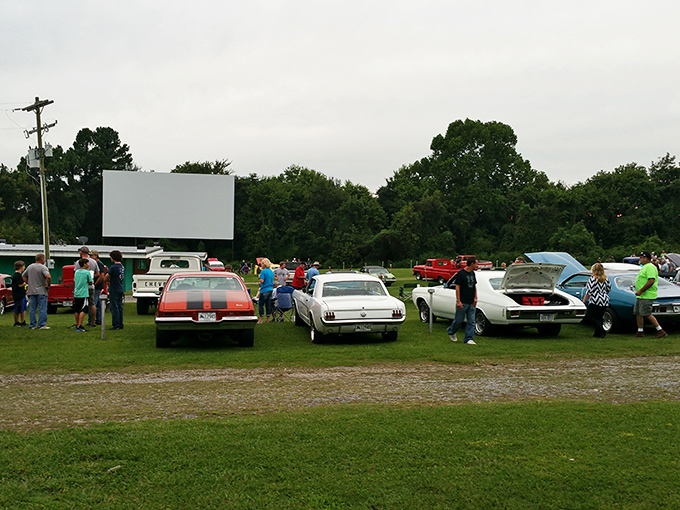 Classic cars line up at the Kenda Drive-In, where nostalgia isn't just served—it's parked right next to you on movie night.