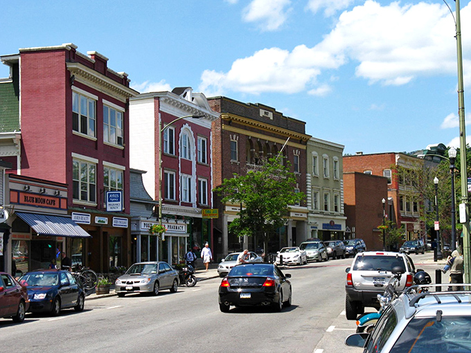 Main Street magic in action—historic buildings housing local businesses where conversations with strangers become the best souvenir you'll bring home.