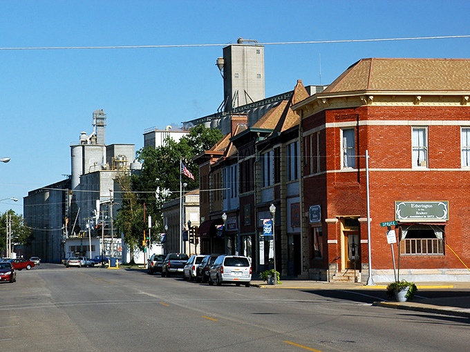 Abilene's downtown skyline blends agricultural roots with small-town charm. Those grain elevators aren't just for show—they're working monuments to Kansas's farming heritage.