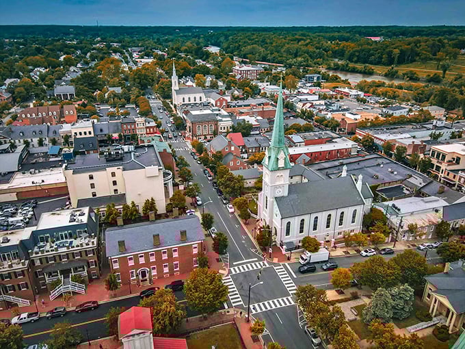 Fredericksburg unfolds like a living history book, where brick buildings tell stories centuries old.