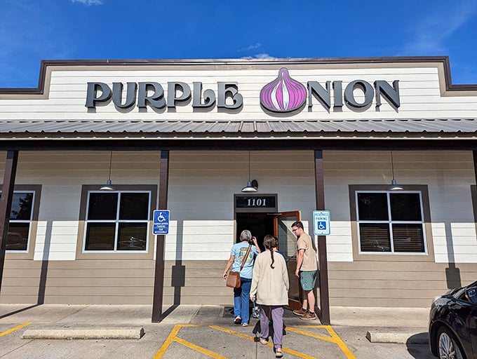 The Purple Onion's unassuming exterior belies the culinary treasures within. Like finding a diamond in a strip mall, this Cabot gem beckons hungry travelers.