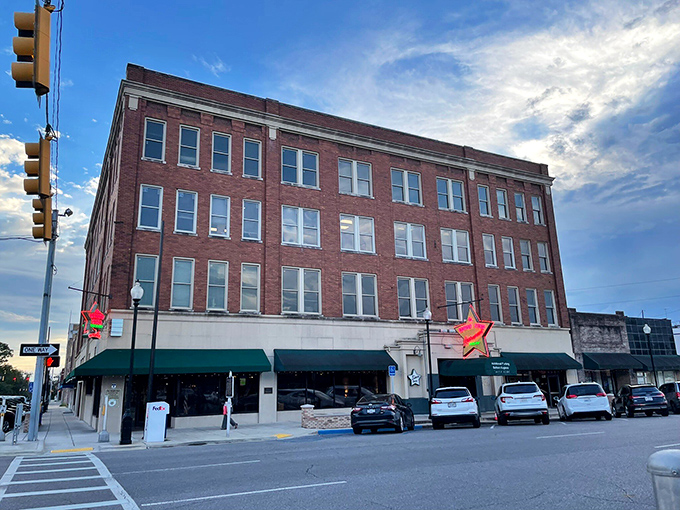The iconic star-shaped neon sign glows like a beacon for hungry travelers. This isn't just a restaurant—it's a Bessemer landmark that's been calling folks home since 1907.