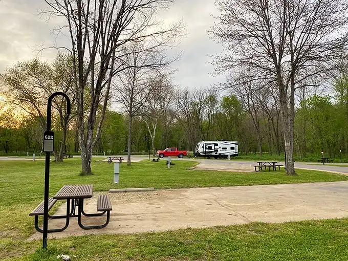 Spacious campsites nestled among graceful trees – nature's version of five-star accommodations without the mint on your pillow or the bill.