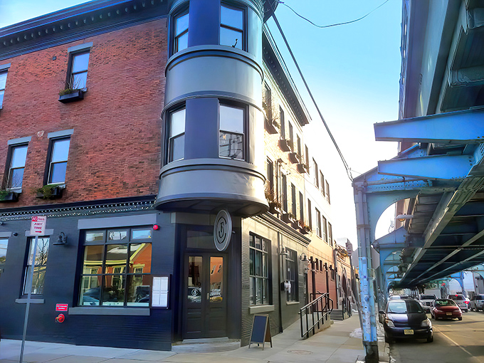 Front Street Cafe's striking corner location in Fishtown feels like Philadelphia's architectural equivalent of a warm hug waiting to happen.