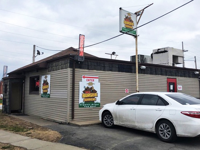 Simplicity at its finest! Tay's unassuming exterior might be easy to miss, but the red door beckons like a culinary lighthouse to burger pilgrims. 