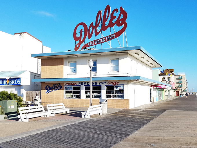That iconic orange script against the blue sky announces your arrival at sweet paradise. Dolle's has been beckoning beach-goers to indulge for generations.