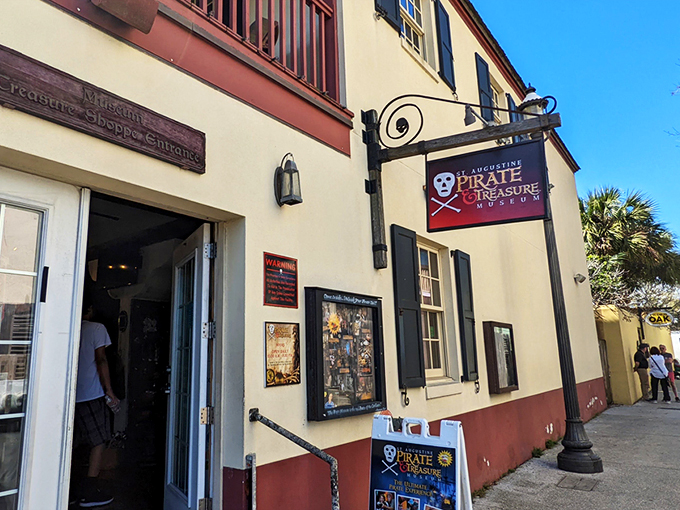 The Spanish colonial façade isn't just for show—this treasure trove of pirate history stands where real buccaneers once prowled St. Augustine's shores.