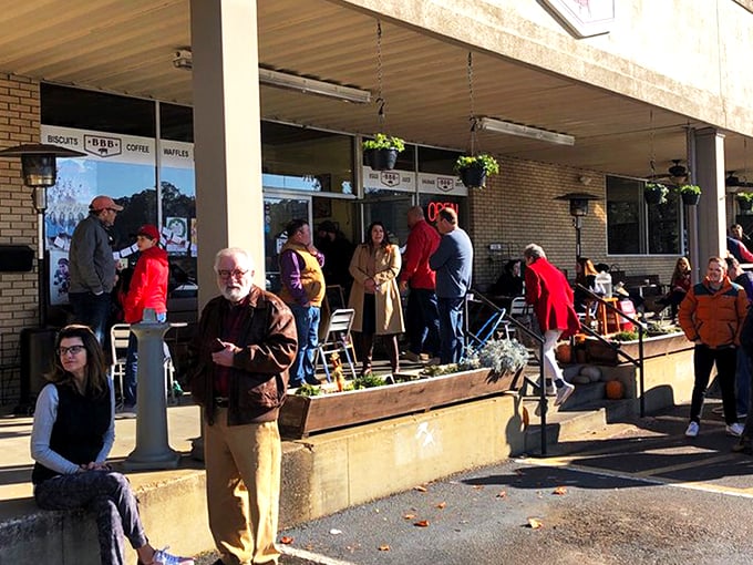 The wait outside BBB isn't just a line—it's a community of breakfast believers united in the holy pursuit of perfect pancakes and bacon benediction.