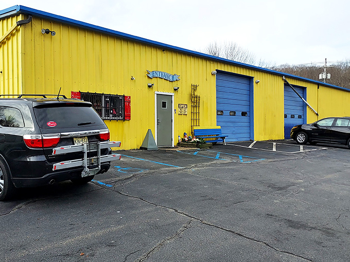 The sunshine-yellow exterior of Scranberry Coop isn't just eye-catching—it's practically a beacon calling out to treasure hunters across Sussex County.