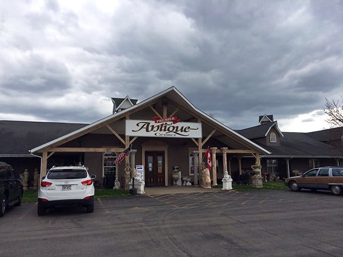 The Premier Antique Center welcomes visitors with classical statuary and a touch of elegance, like a museum where everything's actually for sale.