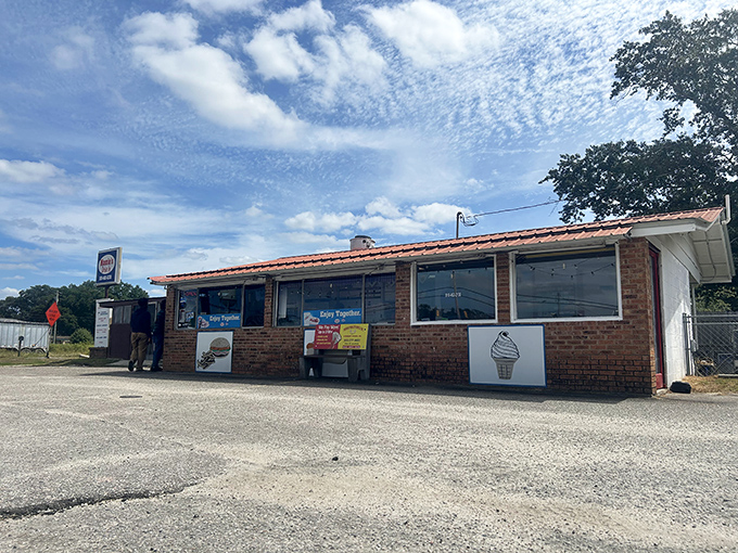 A slice of Americana that time forgot – Mamie's brick exterior with its simple metal roof promises authentic flavors without the fuss.