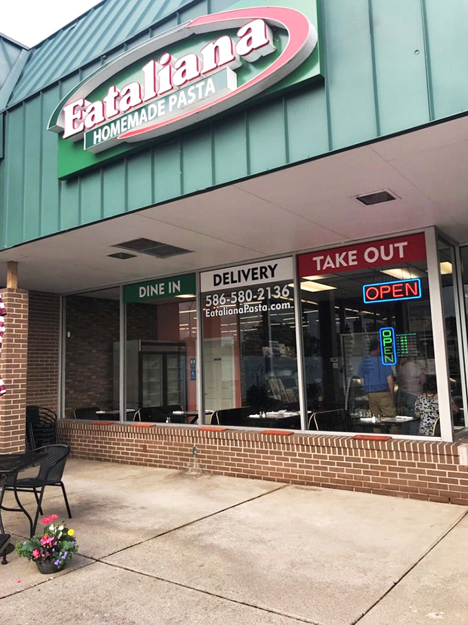 The unassuming green awning of Eataliana beckons pasta pilgrims from across Michigan. Strip mall location, Michelin-star worthy pasta.