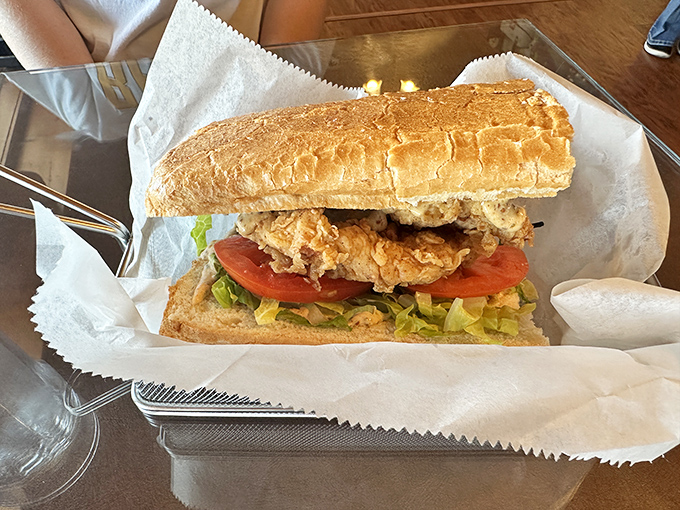 This chicken sandwich isn't just lunch—it's architecture, engineering, and art all stacked between two pieces of perfectly toasted bread.