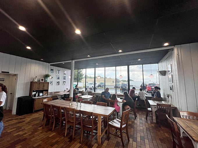The communal tables at Dewster's have witnessed first dates, family celebrations, and the universal expression of ice cream joy—the closed-eye, slow-nodding "mmm."