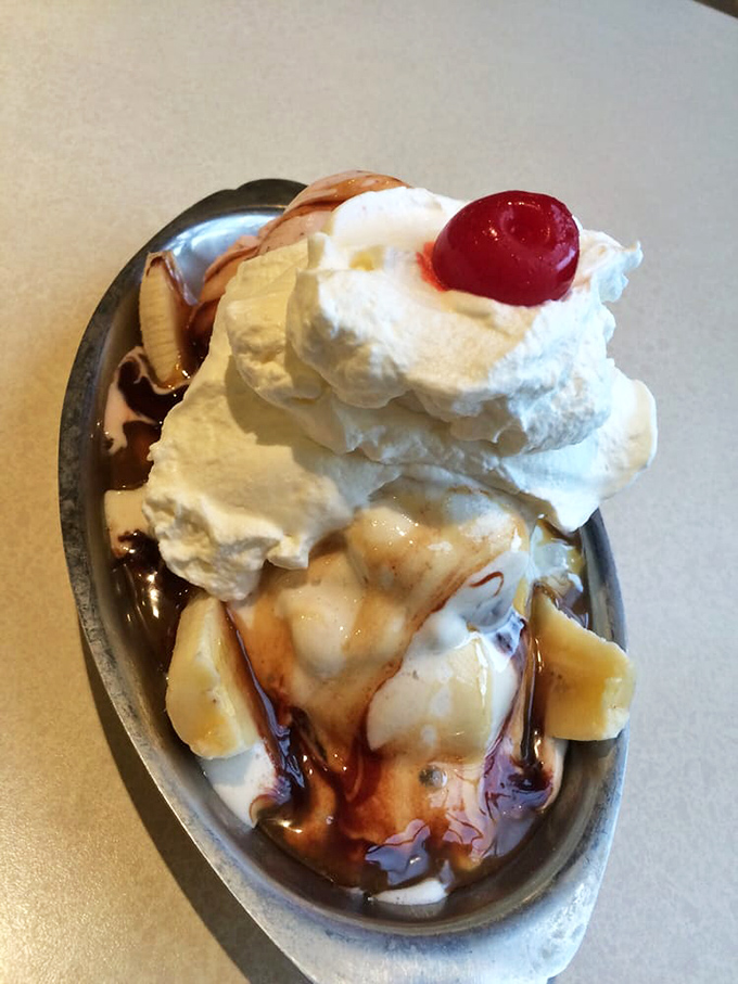 The banana split at Steve's isn't just dessert—it's a three-act play with whipped cream, hot fudge, and that perfect maraschino cherry finale.