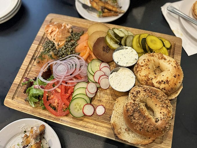 A bagel board that celebrates the art of abundance. This spread transforms indecision from a problem into a delicious opportunity.