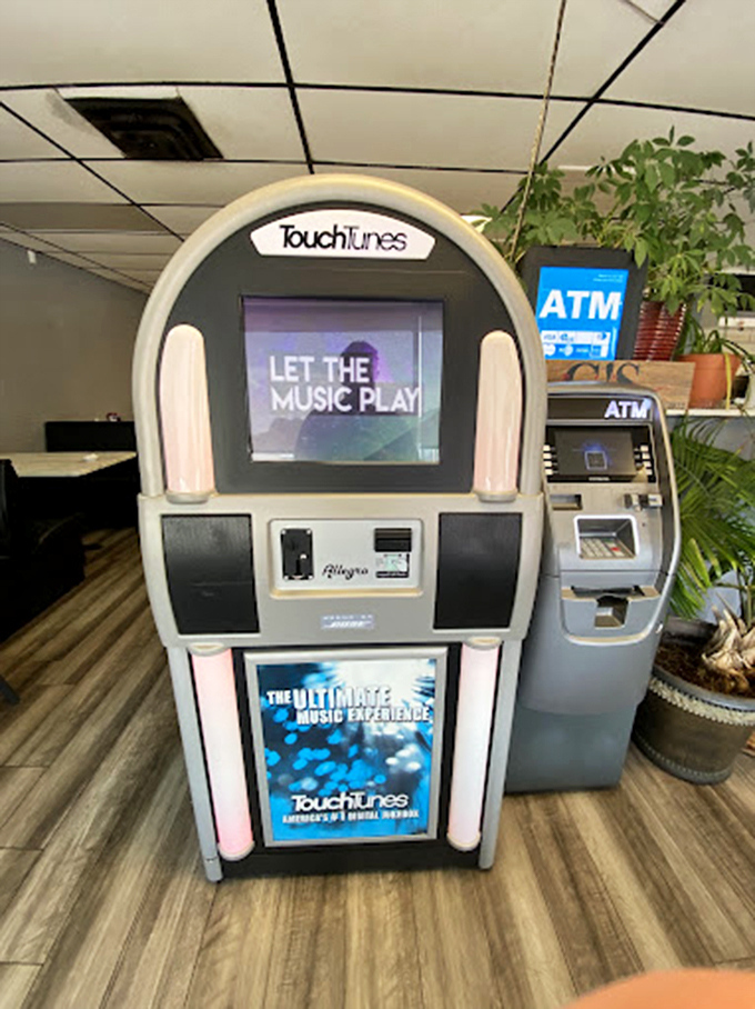 Even the jukebox and ATM corner says, "We've been here awhile and plan to stay"—the hallmark of any great local institution.
