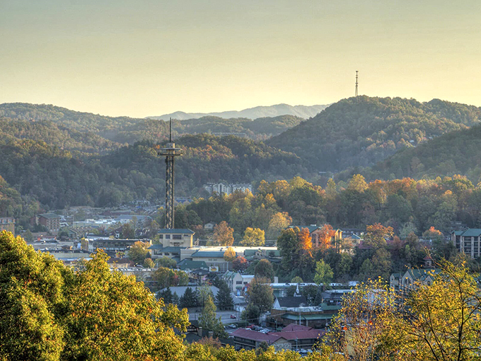 Townsend's main street – the "peaceful side of the Smokies" isn't just marketing; it's a promise kept.