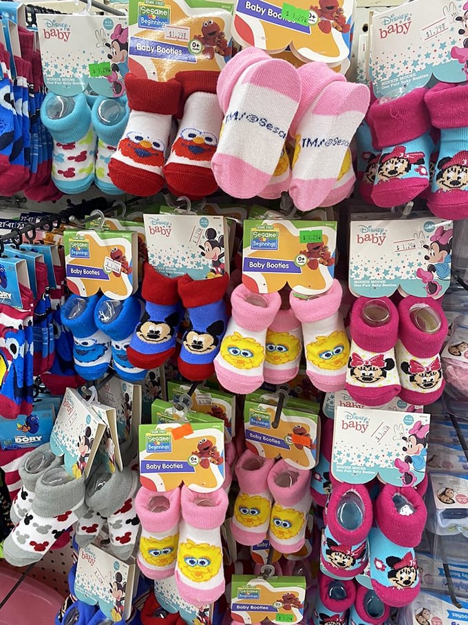 Baby booties featuring beloved characters from childhood. Nothing says "I love you" like tiny feet wrapped in Elmo, Mickey, or SpongeBob—nostalgia in infant size.