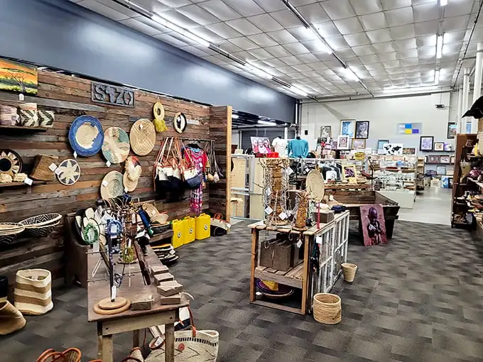 Handcrafted meets heartfelt in this artisan corner, where woven baskets and wooden crafts create a museum-worthy display of functional art.