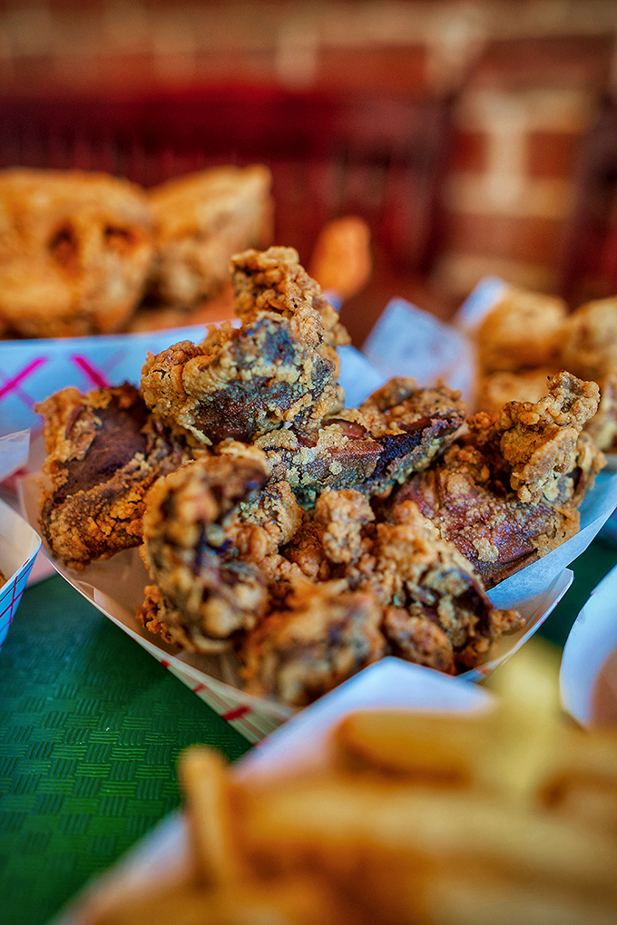 Chicken livers—nature's multivitamin wrapped in crispy batter—for those who understand that deliciousness often comes in unexpected packages.