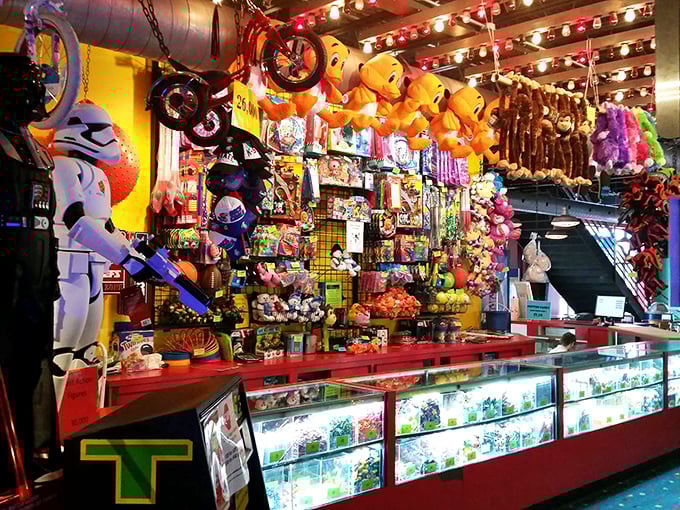 The prize counter – where tickets transform into treasures and adults suddenly become expert mathematicians of value.