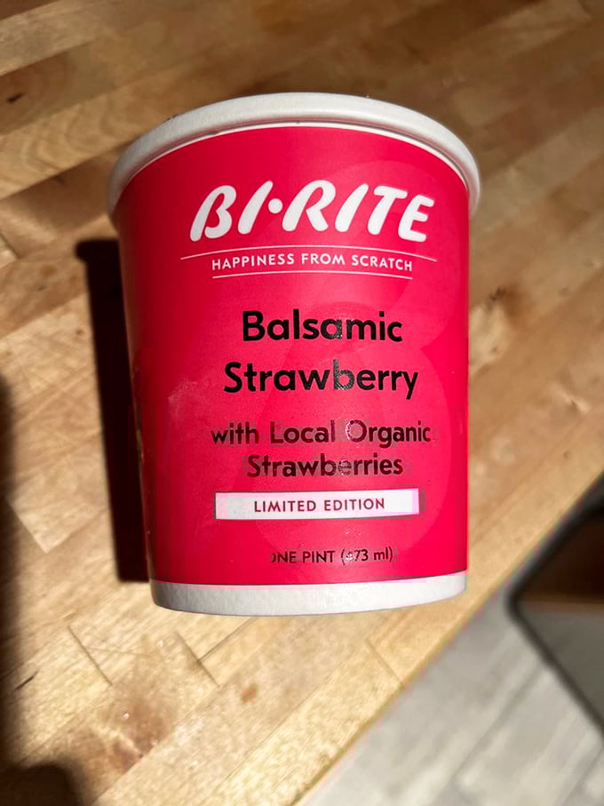 "Balsamic Strawberry" – two words that shouldn't work together but create magic. Limited edition means eat now, reminisce later.