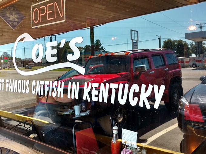 When a restaurant boldly declares itself home to "MOST FAMOUS CATFISH IN KENTUCKY," you don't argue—you order and prepare to be converted.