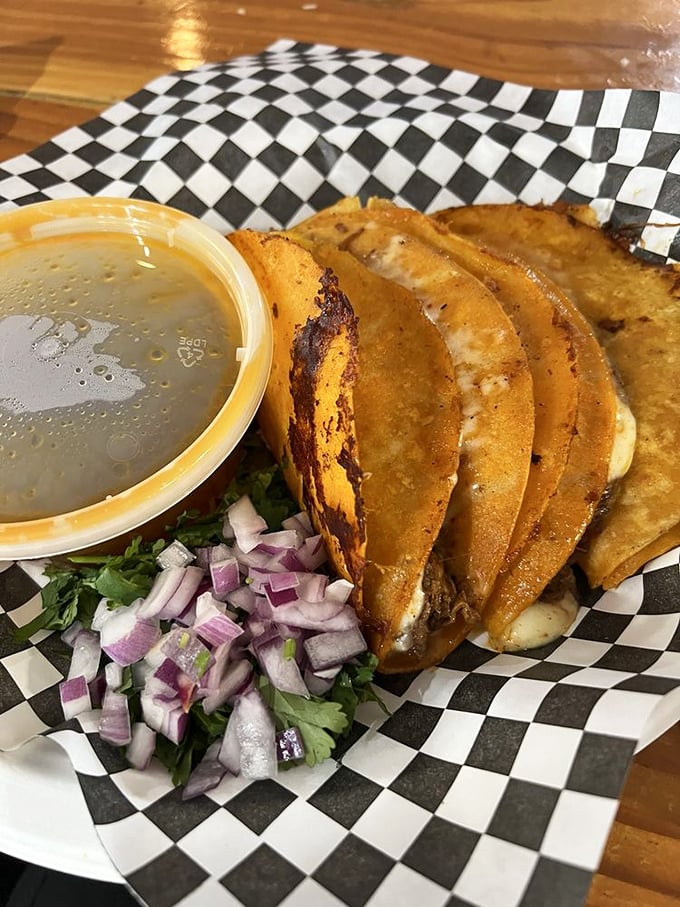 These birria tacos with consommé for dipping aren't just a meal—they're an interactive experience that rewards the brave and delights the curious.