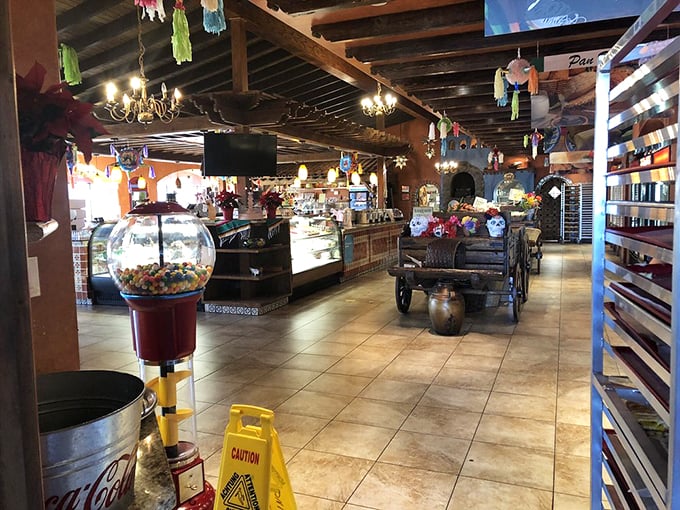 The bakery's layout invites exploration—wooden beams above, treasures below. Like a delicious scavenger hunt where everyone wins. 