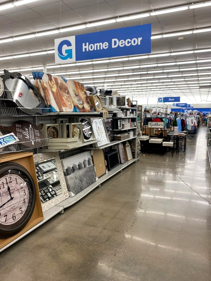 The home décor aisle—where your Pinterest dreams suddenly seem achievable on a real-world budget.