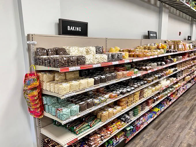 The baking section proves that sometimes the best desserts begin with ingredients from a candy store.