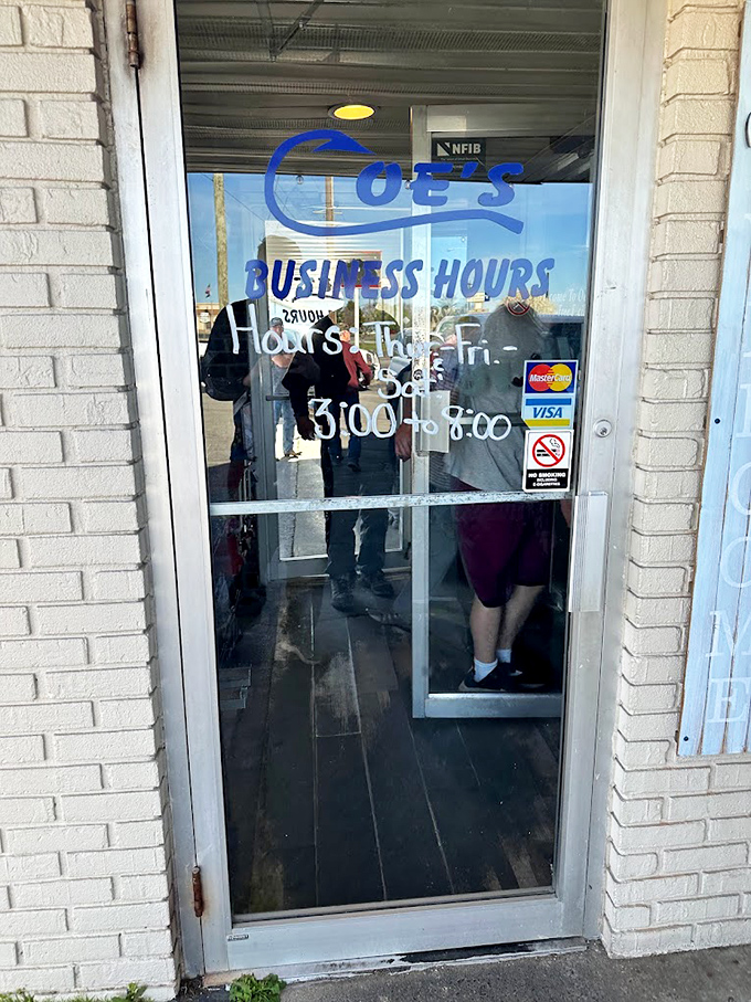 Business hours written on the door like a personal invitation. That 3:00-8:00 window is your opportunity for culinary bliss.