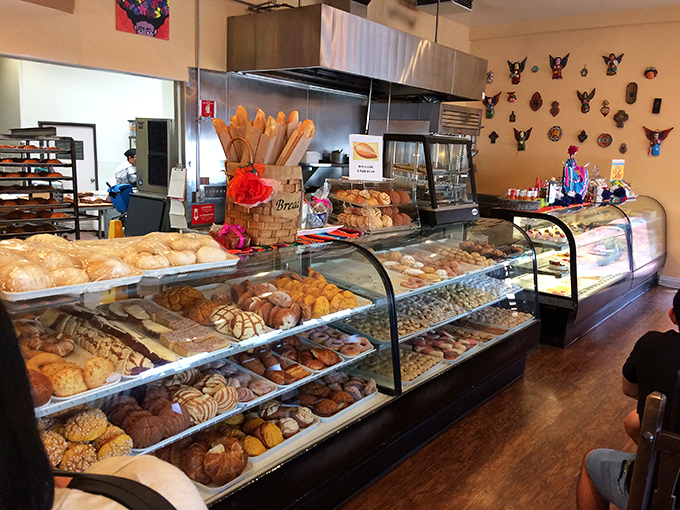 The bakery's interior feels like a warm hug from your favorite relative – the one who always insists you haven't eaten enough.