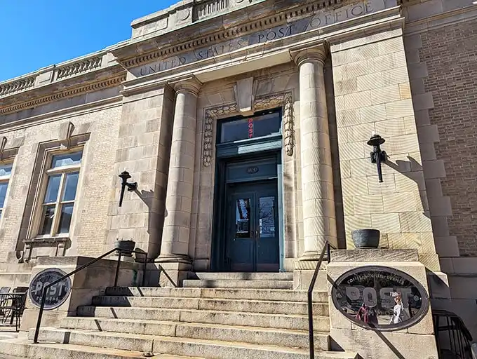 The stately Post Office building stands as architectural testimony to when public buildings were built to inspire—now serving new purposes while maintaining timeless dignity.